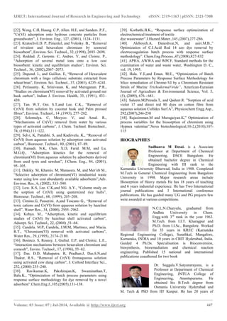 Statistical optimization of adsorption variables for biosorption of chromium (vi) using crude ...