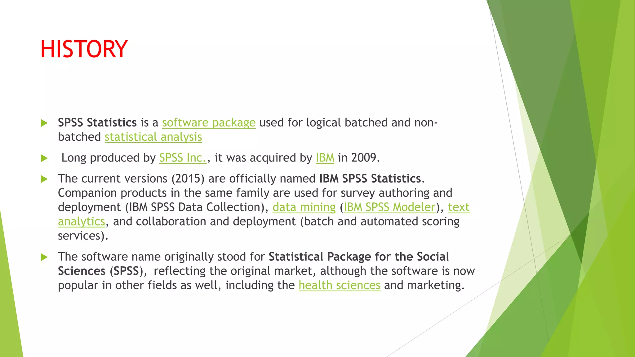 Statistical package for the social sciences | PPTX