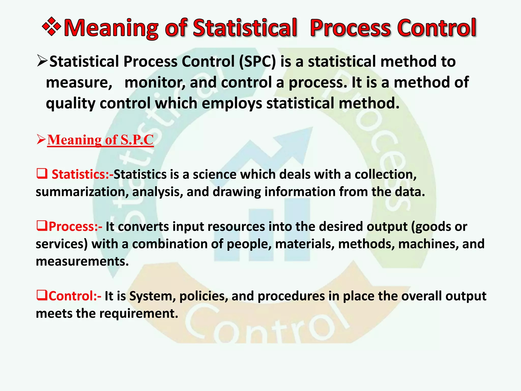 STATISTICAL PROCESS CONTROL(PPT).pptx STATISTICAL PROCESS CONTROL(PPT).pptx