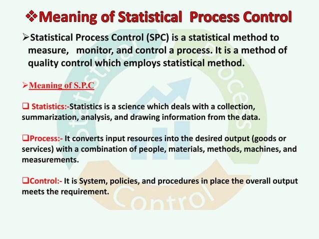 STATISTICAL PROCESS CONTROL(PPT).pptx | Geography | Science