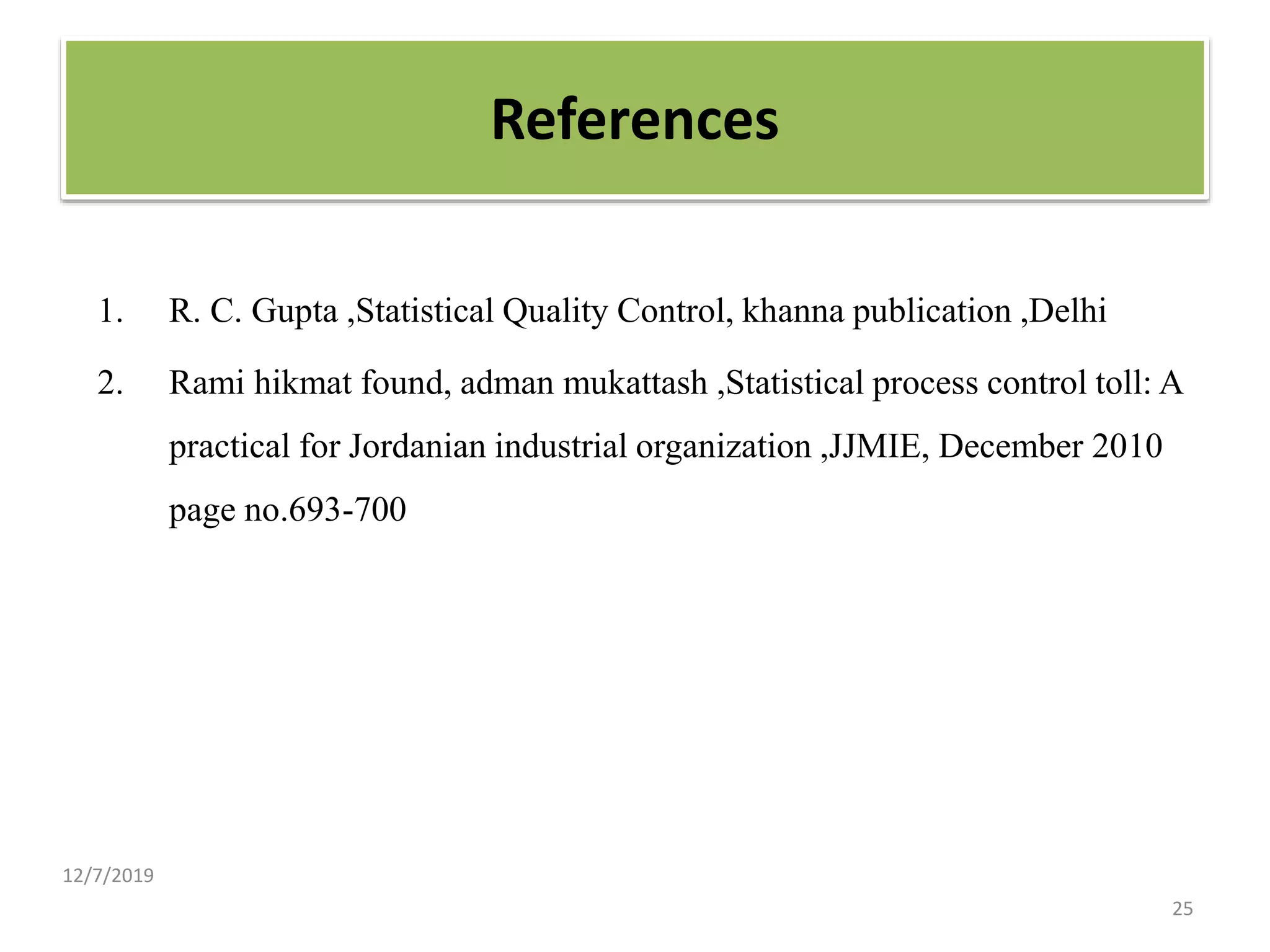 Statistical process control (spc) | PPTX