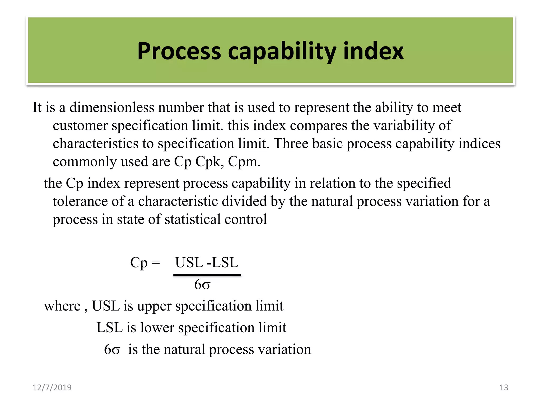 Statistical process control (spc) | PPTX