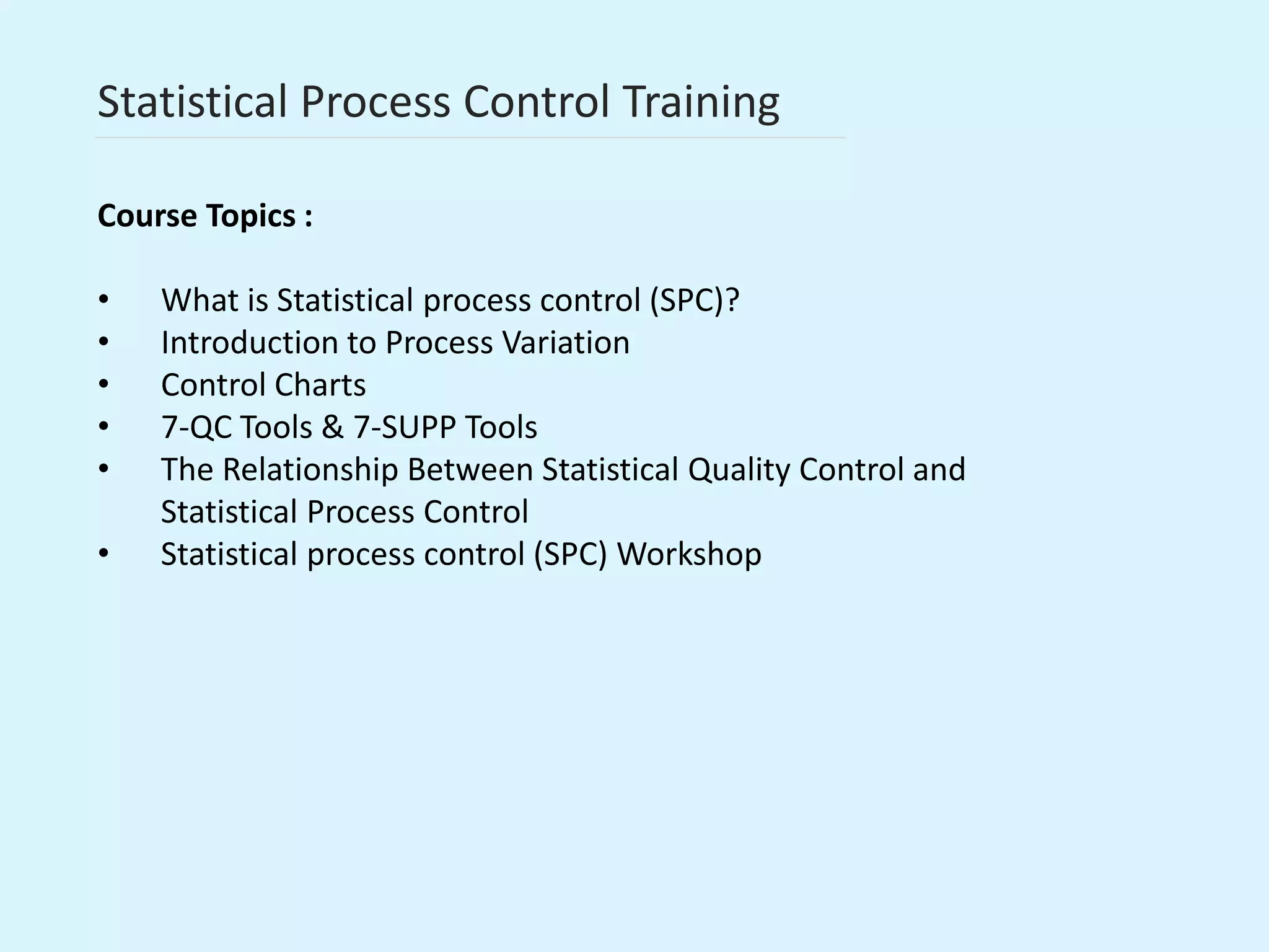 Statistical Process Control Training Online - Tonex Training | PPT