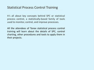 Statistical Process Control Training Online - Tonex Training | PPT