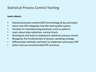 Statistical Process Control Training Online - Tonex Training | PPT
