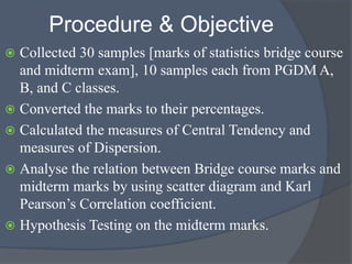 Statistical Analysis of the "Statistics Marks" of PGDM Students | PPTX