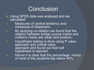 Statistical Analysis of the "Statistics Marks" of PGDM Students | PPTX