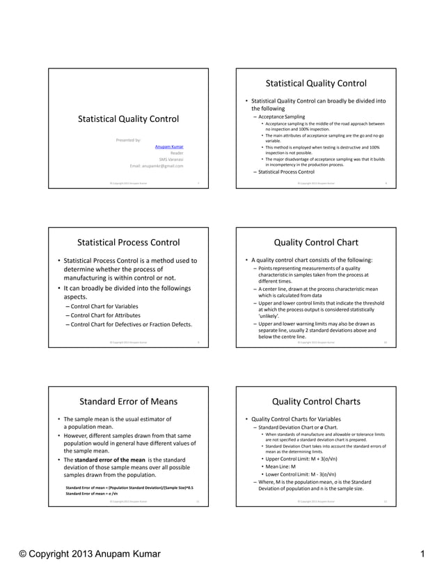 Statistical quality control | PDF