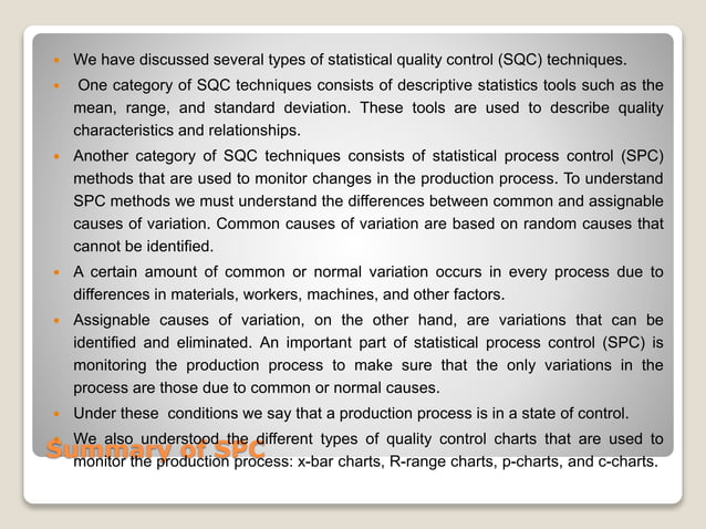 Statistical Process control | PPTX