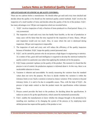 Statistical quality control irfan bashir kardaash - copy | PDF