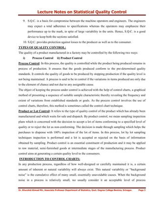 Statistical quality control irfan bashir kardaash - copy | PDF