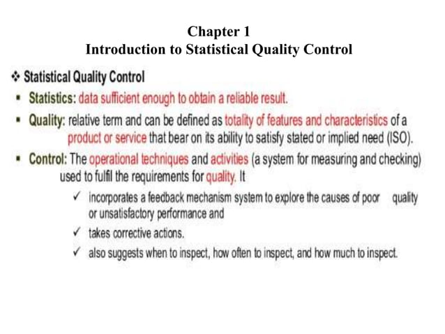 Statistical quality control 1,2 | PPT