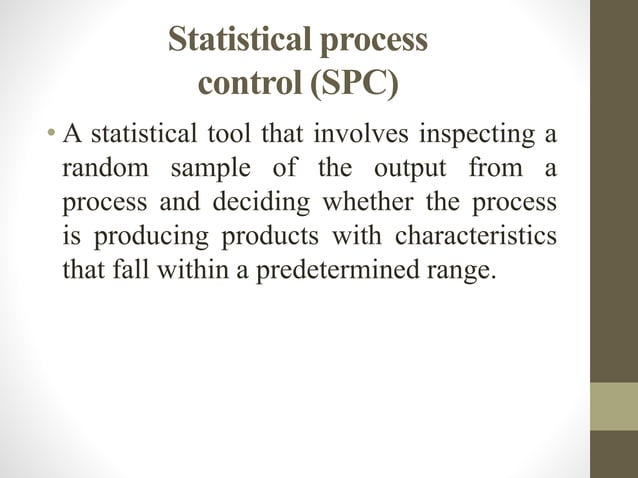 Statistical quality control introduction | PPTX