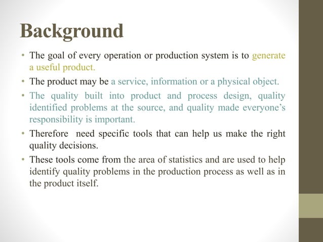 Statistical quality control introduction | PPTX