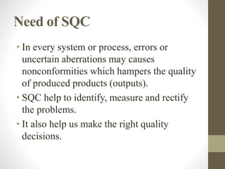 Statistical quality control introduction | PPTX