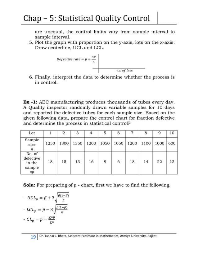 Statistical Quality Control Lecture Notespdf