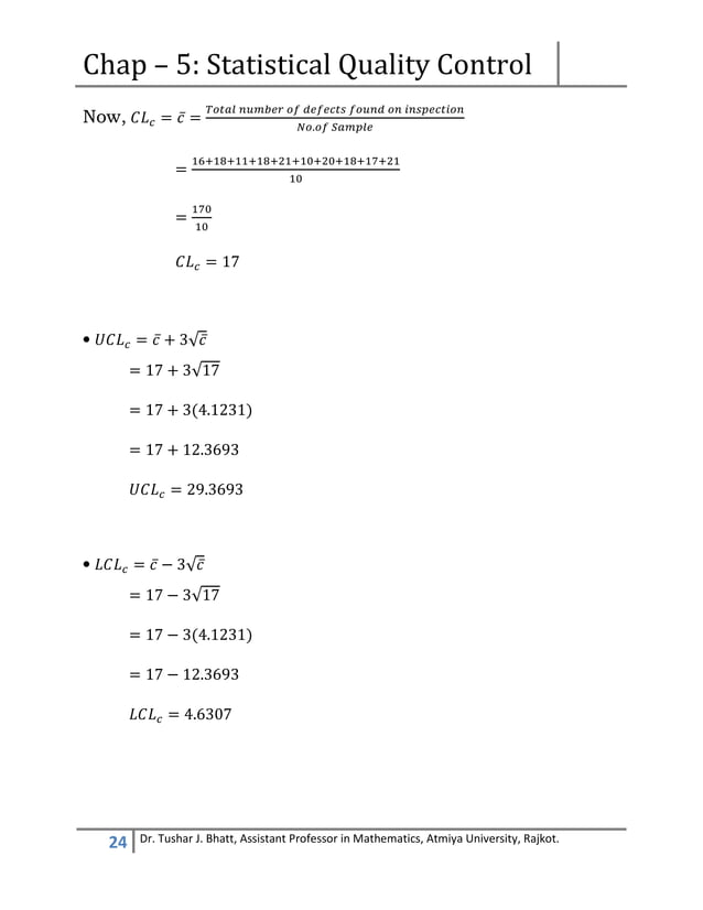 Statistical Quality Control Lecture Notespdf