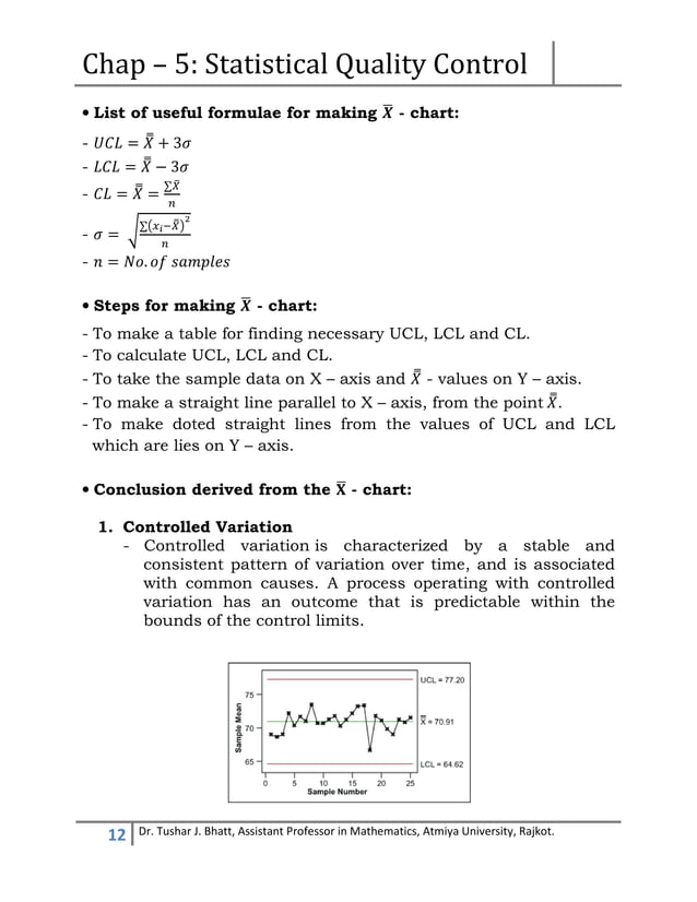 Statistical Quality Control Lecture Notespdf