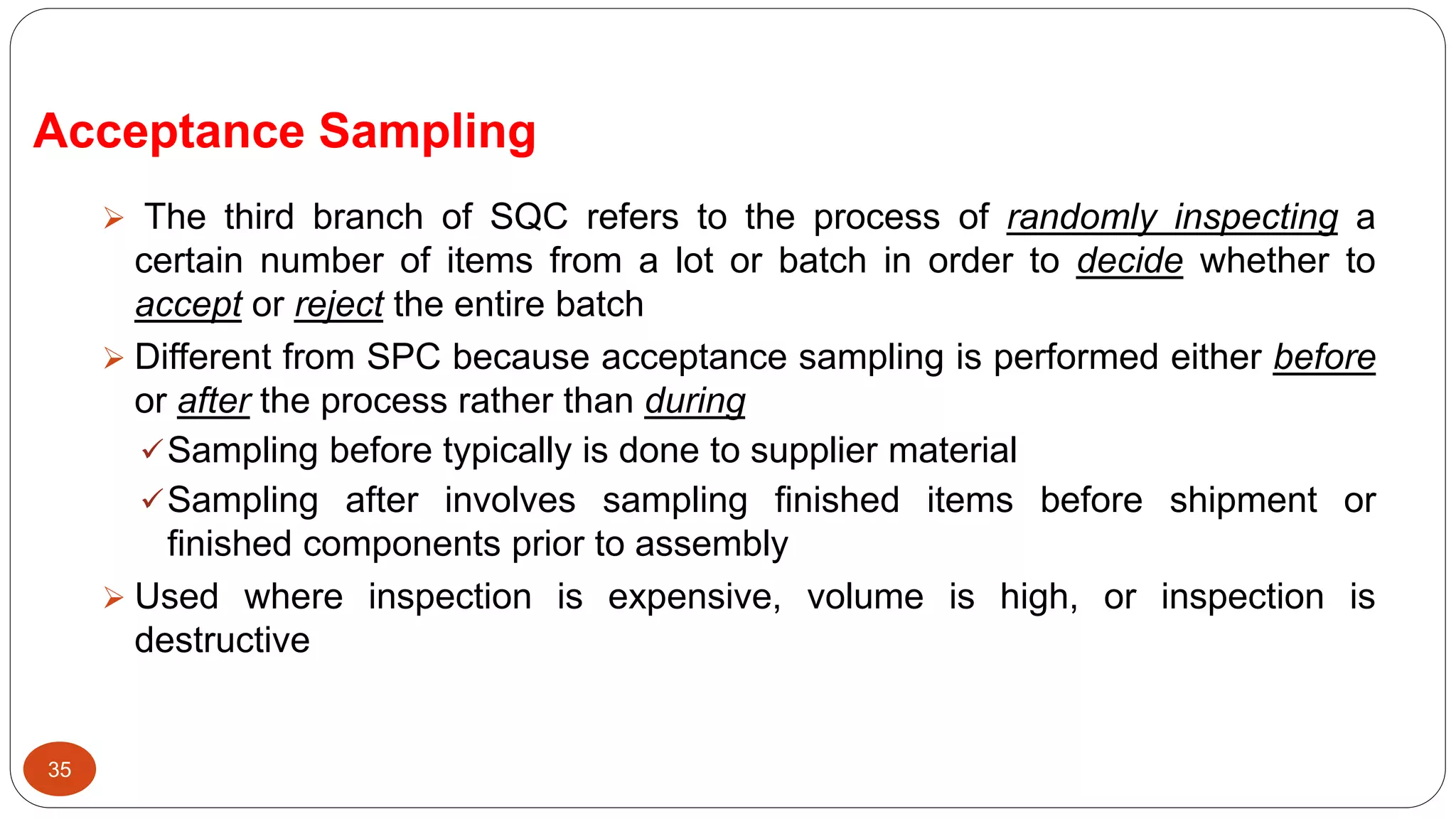 Statistical quality control presentation | PPTX