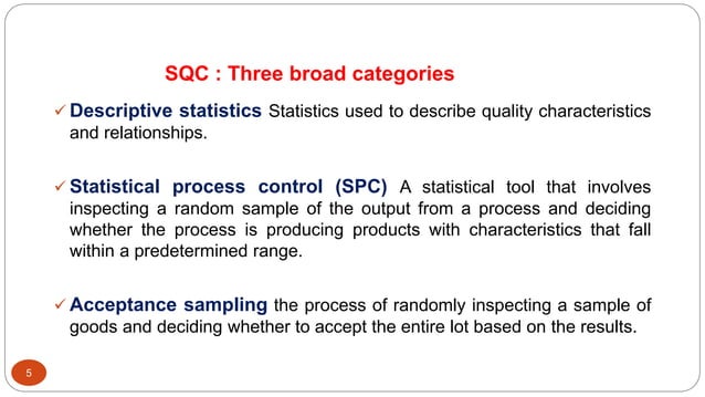 Statistical quality control presentation | PPTX | Physics | Science