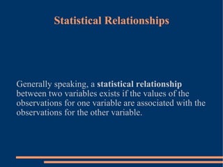 Statisticalrelationships | PPT