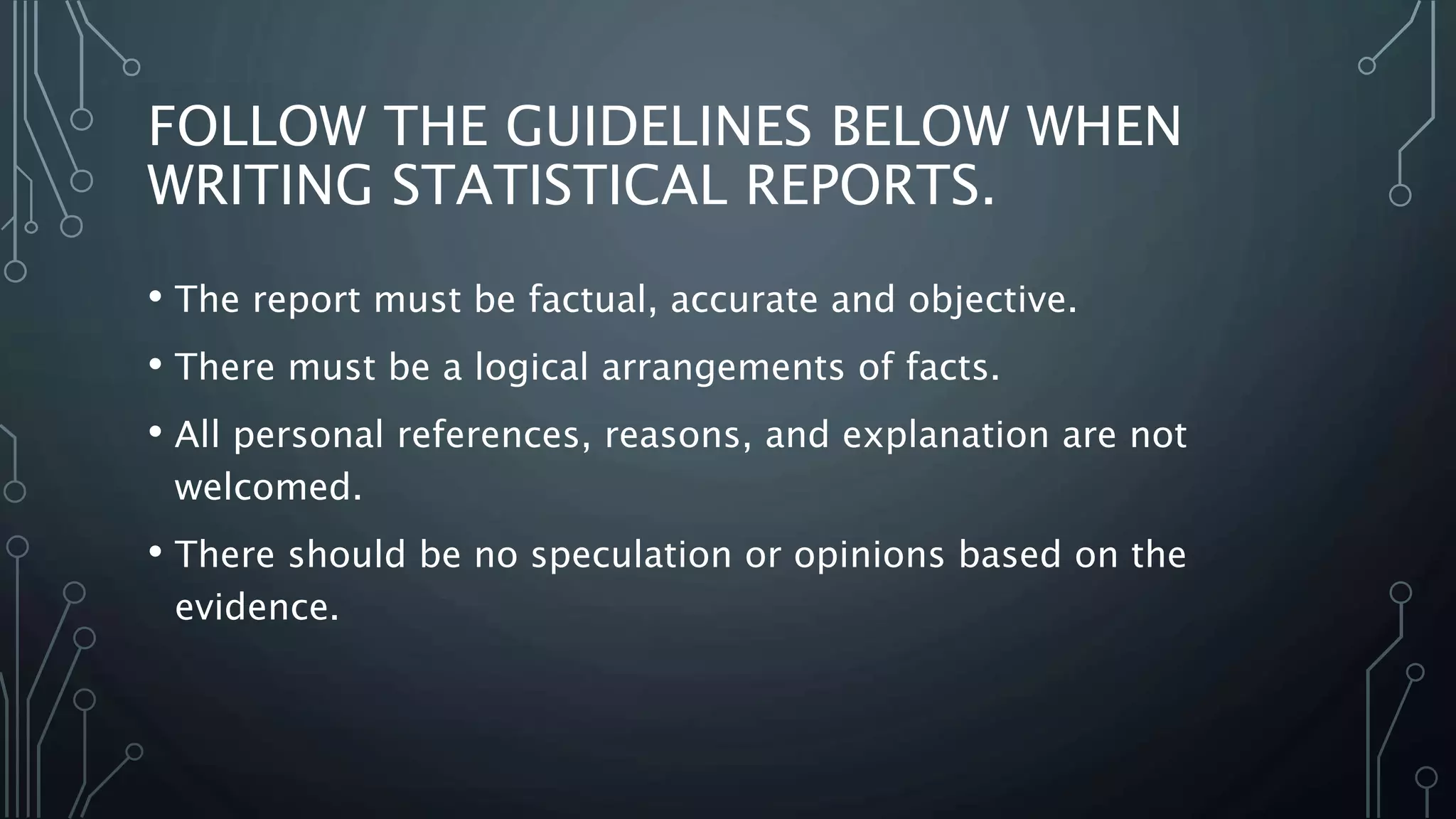 Statistical reports | PPT