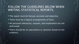 Statistical reports | PPT