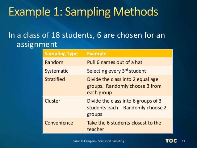 Statistical sampling