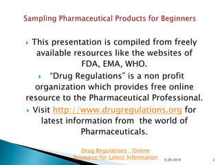 Sampling of pharmaceuticals | PPTX
