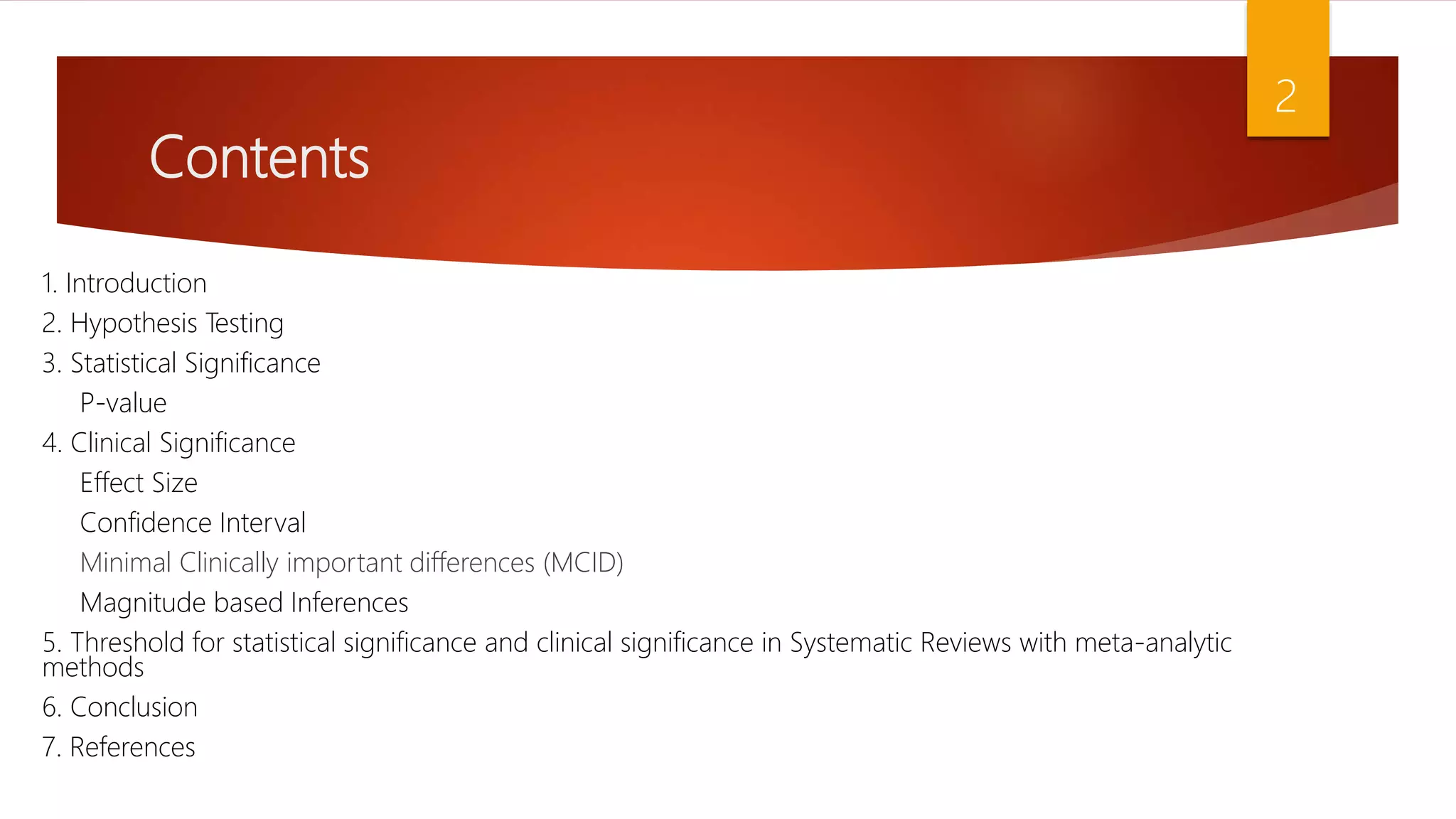 Statistical significance vs Clinical significance | PPTX