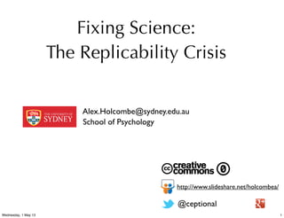 Fixing Science: The Replicability Crisis | PPT