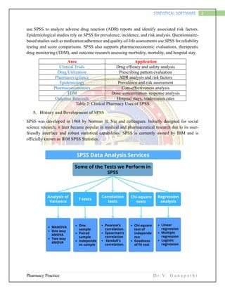 STATISTICAL SOFTWARE, SPSS, SAS, Epi Info | PDF