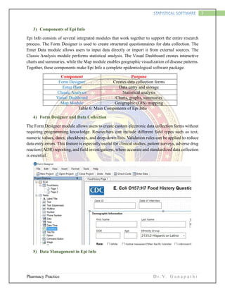 STATISTICAL SOFTWARE, SPSS, SAS, Epi Info | PDF