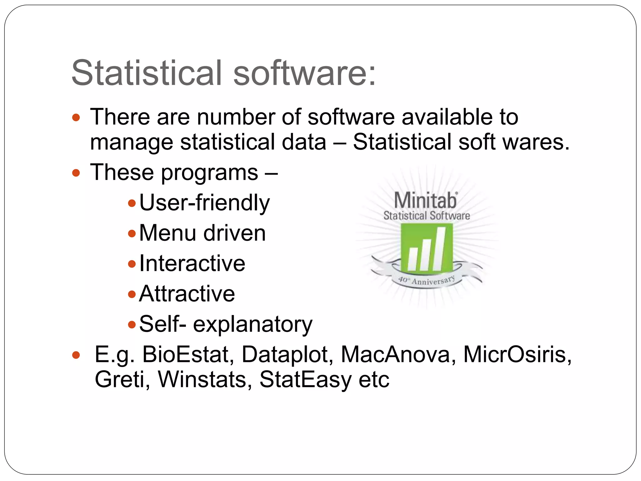 Statistical software packages | PPTX