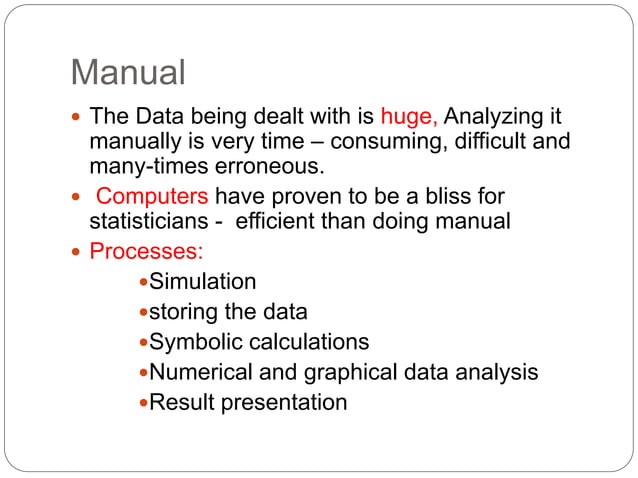 Statistical software packages | PPTX | Technology & Computing