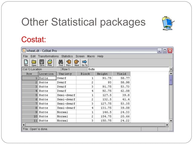 Statistical software packages