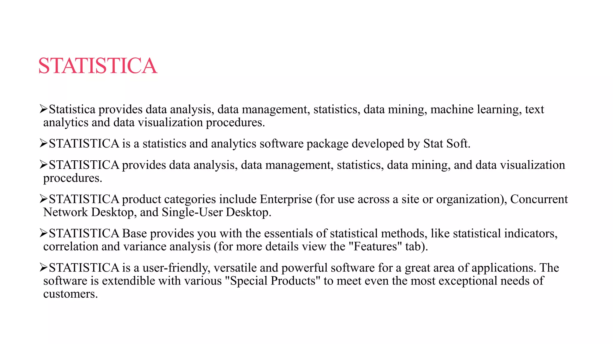Statistical softwares | PPTX