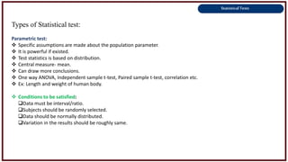 Statistical test in spss | PPTX