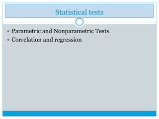 Statistical tests | PPTX