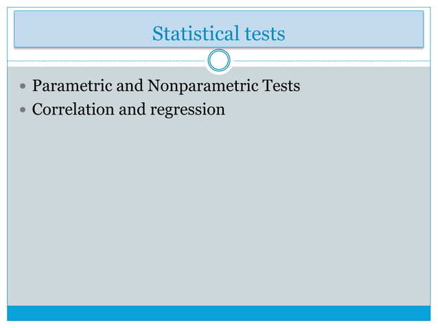 Statistical tests | PPTX