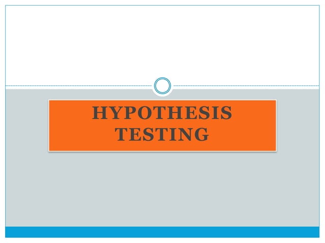 Statistical tests | PPTX