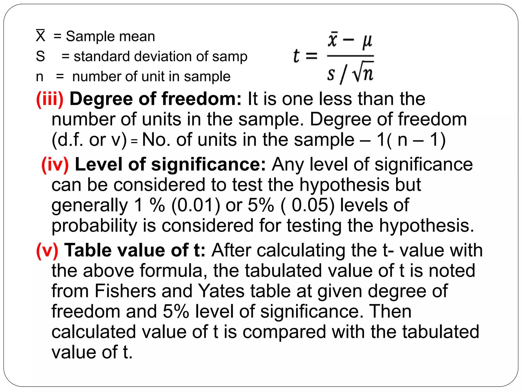 Statistical tests of significance and Student`s T-Test | PPTX