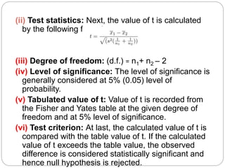 Statistical tests of significance and Student`s T-Test | PPTX