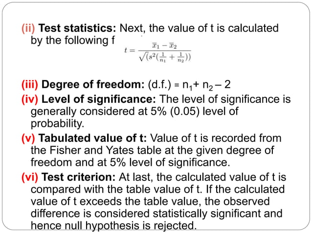 Statistical tests of significance and Student`s T-Test | PPTX ...