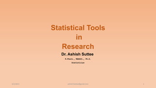 Statistical tools in research 1 | PPTX