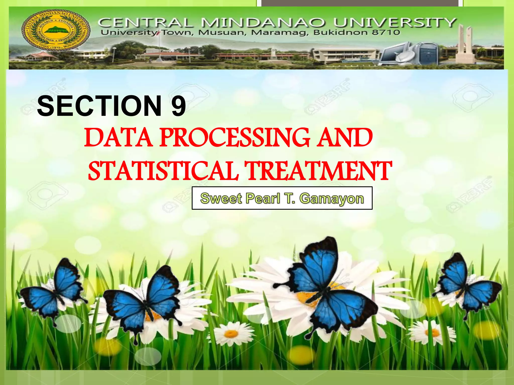 Statistical treatment and data processing copy | PPTX