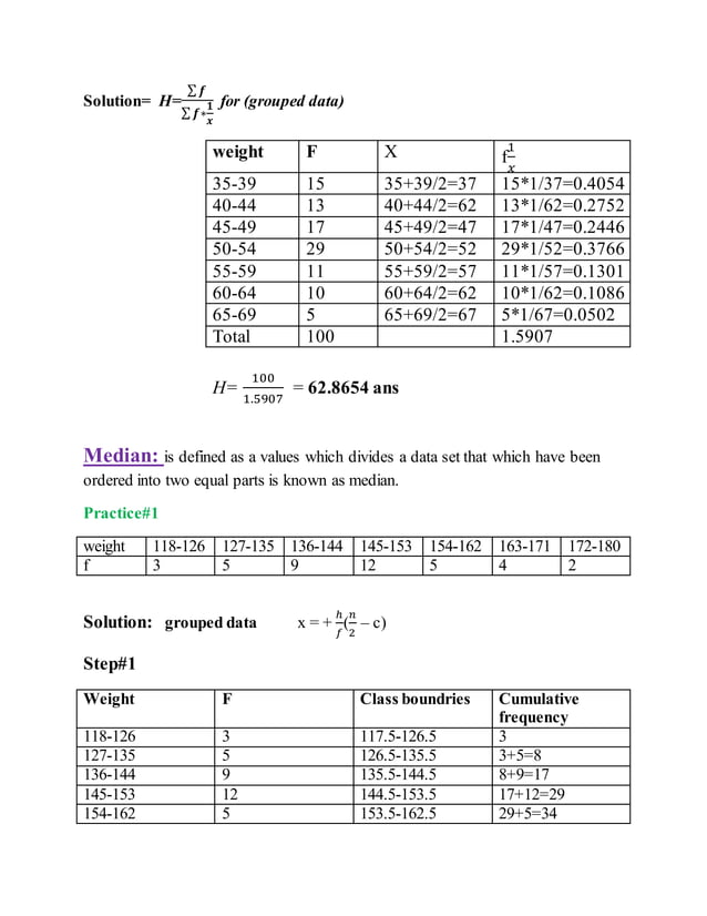 measurment of central tendency | PDF