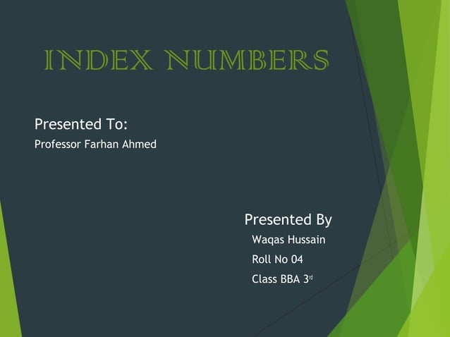 index numbers | PPT