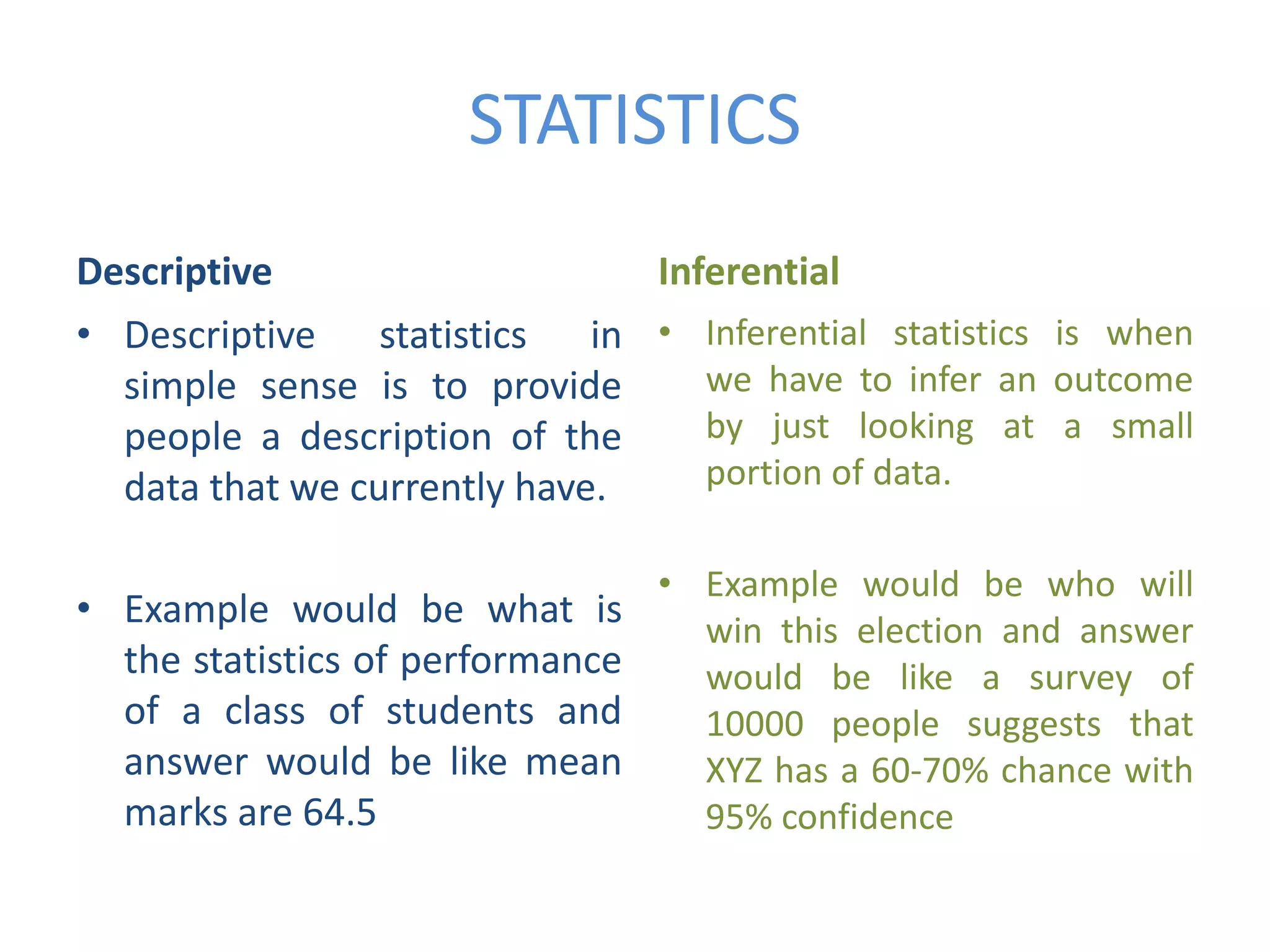 Statistics-1 : The Basics of Statistics | PPTX
