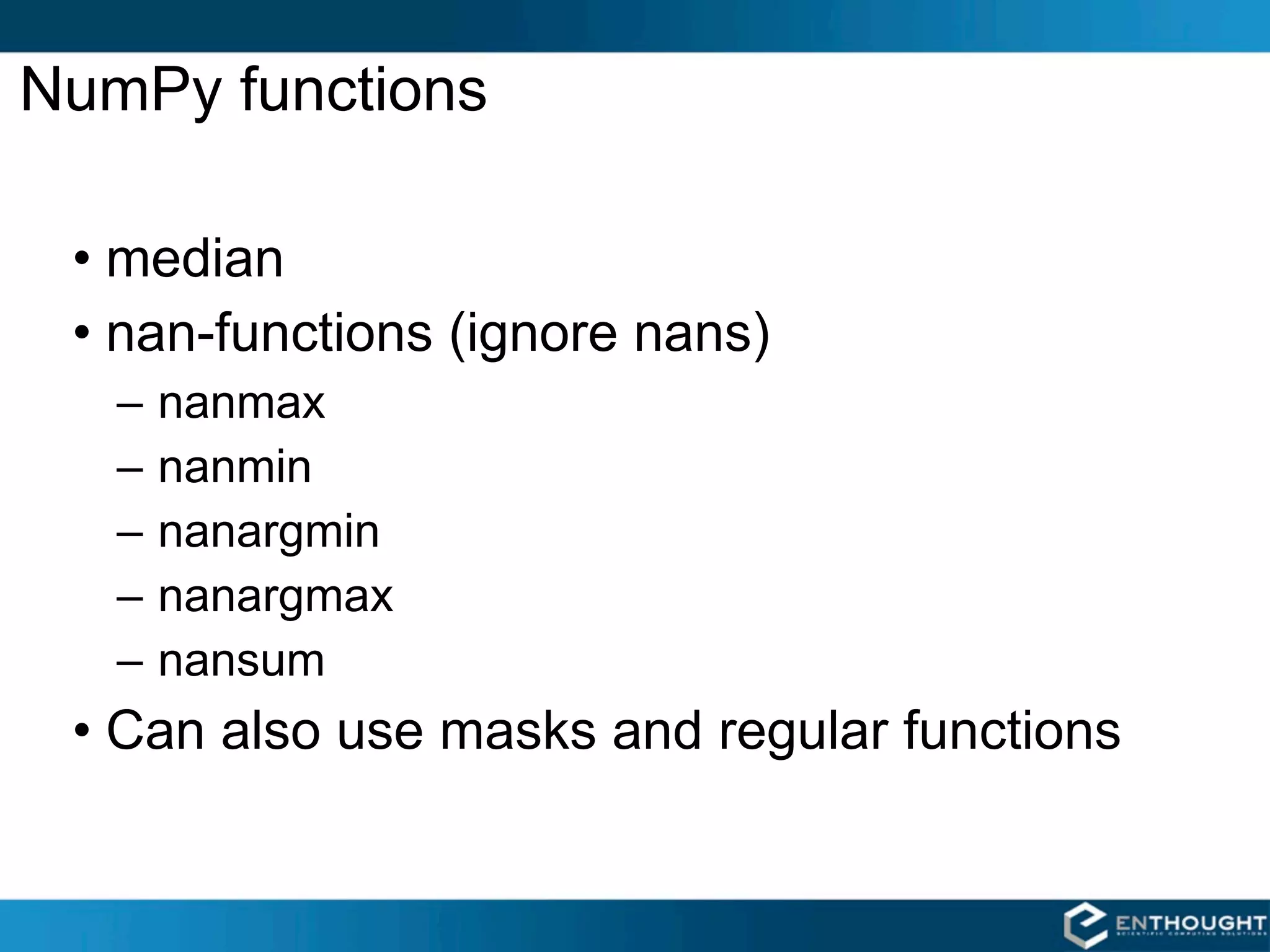 NumPy/SciPy Statistics | KEY